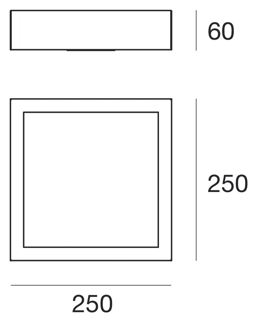 Linea Light 8229N Box_SQ, bílé stropní svítidlo 17W LED 4000K, 25x25cm