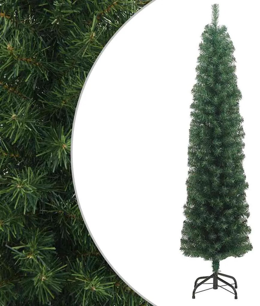 Úzký umělý vánoční stromek se stojanem zelený 180 cm PVC 320950