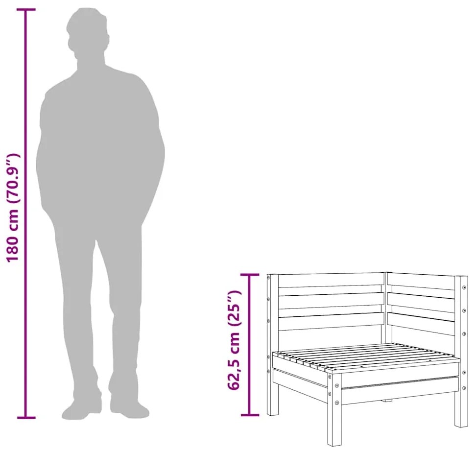 vidaXL Marketos Zahradní rohové pohovky 2 ks masivní borové dřevo