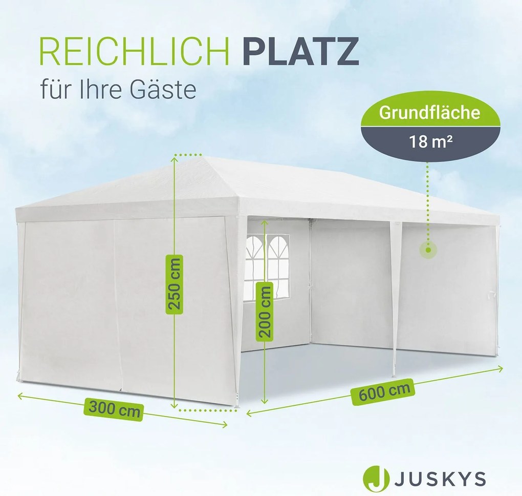 Juskys Zahradní párty stan 3 × 6 m Barva: tmavě šedá