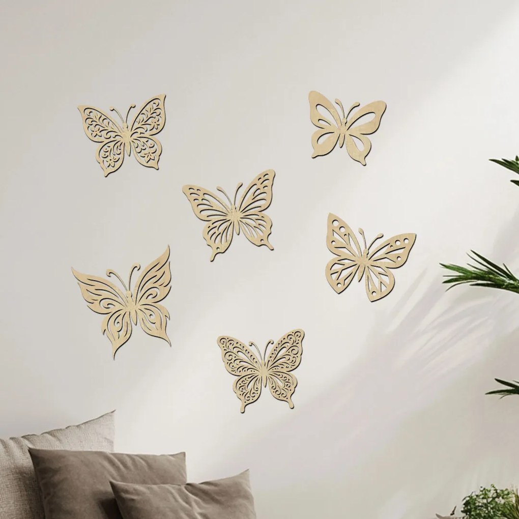 dřevo života Dřevěná dekorace Jarní motýlci Zvolte rozměr (cm): 11x11, Zvolte barvu dekoru: Ořech