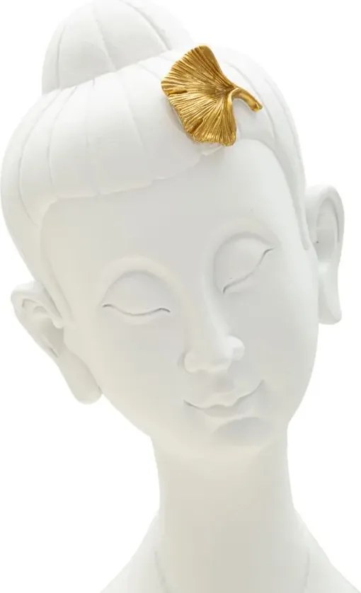 Dekorace na stůl Buddha A 21 cm bílá/zlatá