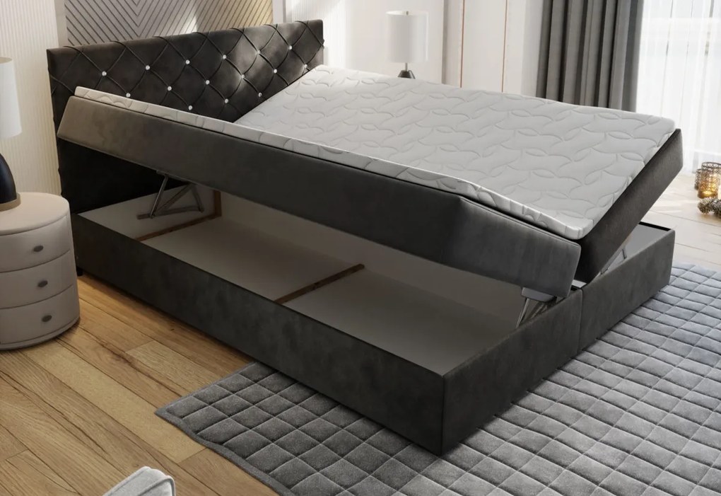 Expedo Čalouněná postel boxspring IRANA, 180x200, magic velvet 2219