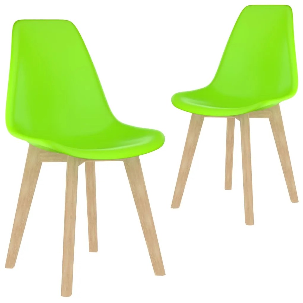 289128 vidaXL Jídelní židle 2 ks zelené plast
