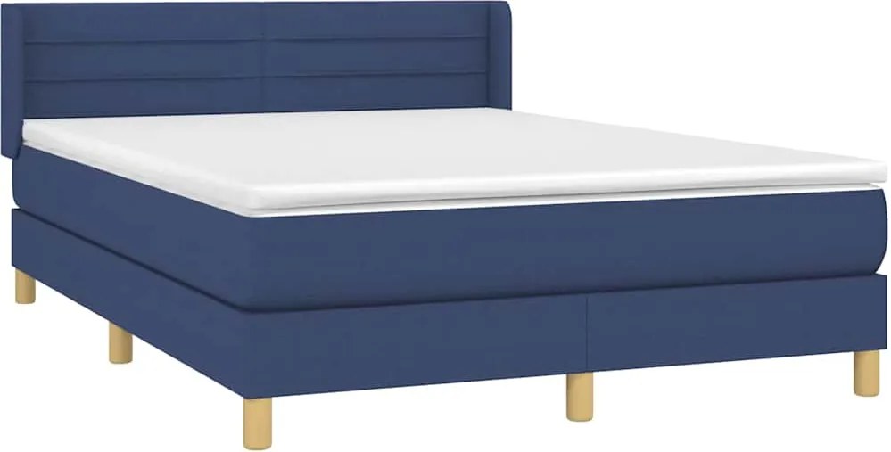 Box spring postel s matrací modrá 140x200 cm textil 3130359