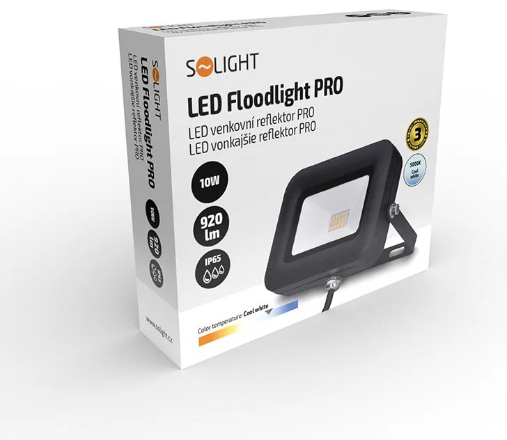 Solight LED reflektor PRO, 10W, 920lm, 5000K, IP65