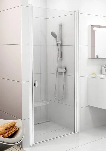 Sprchové dveře jednodílné bílé (CSD1-80  TRANSPARENT) Ravak