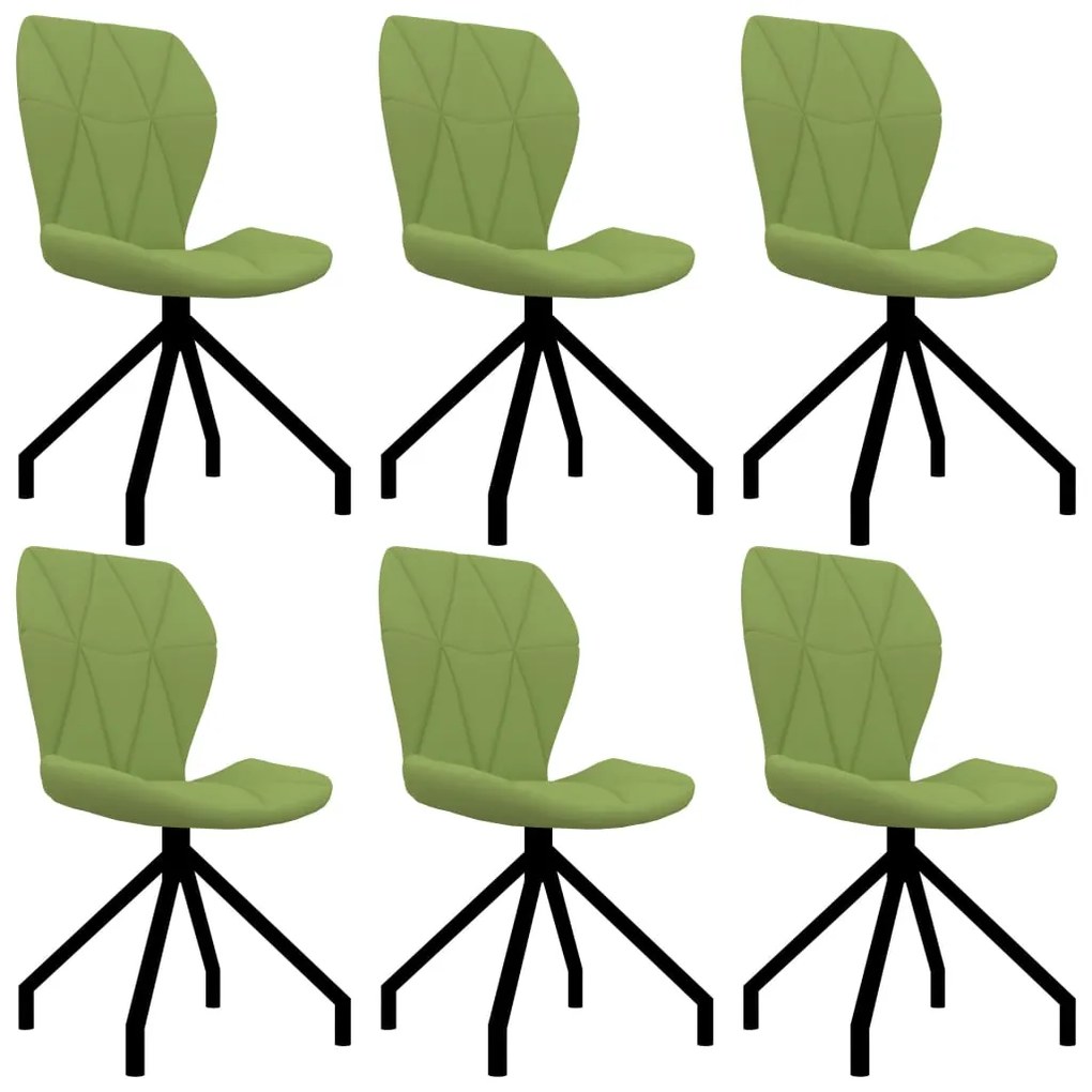 3053374 vidaXL Jídelní židle 6 ks zelené umělá kůže