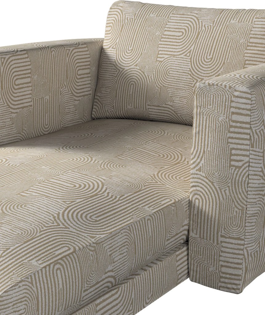 Potah na IKEA Norsborg šezlong s loketními opěrkami barva béžová látka pletený vzor, vzorované