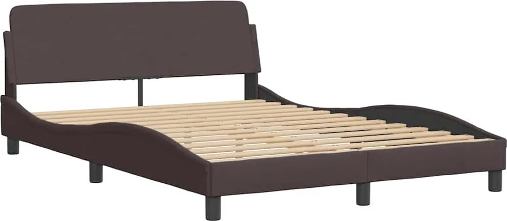 Rám postele bez matrace Hanko tmavě hnědá 120 x 200 cm textil 3310380