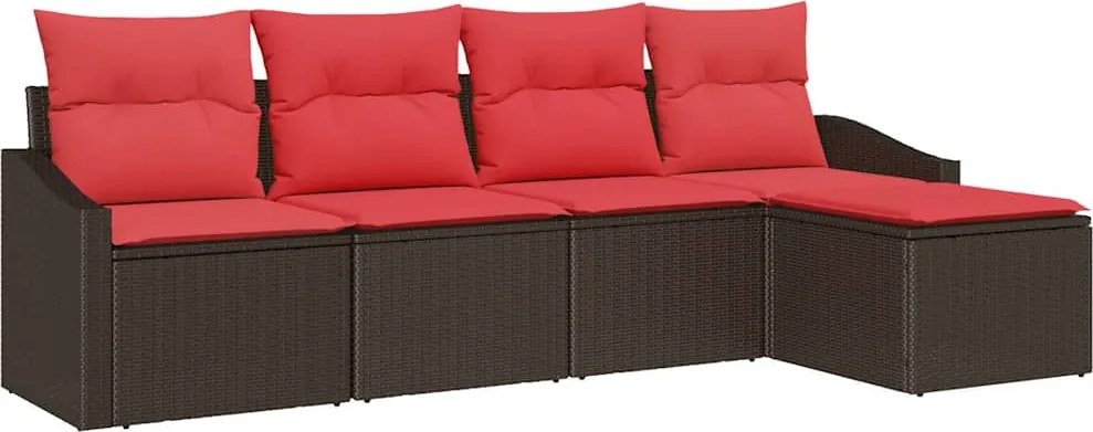 Set pohovek 5 ks Hnědá polyratan 3346684