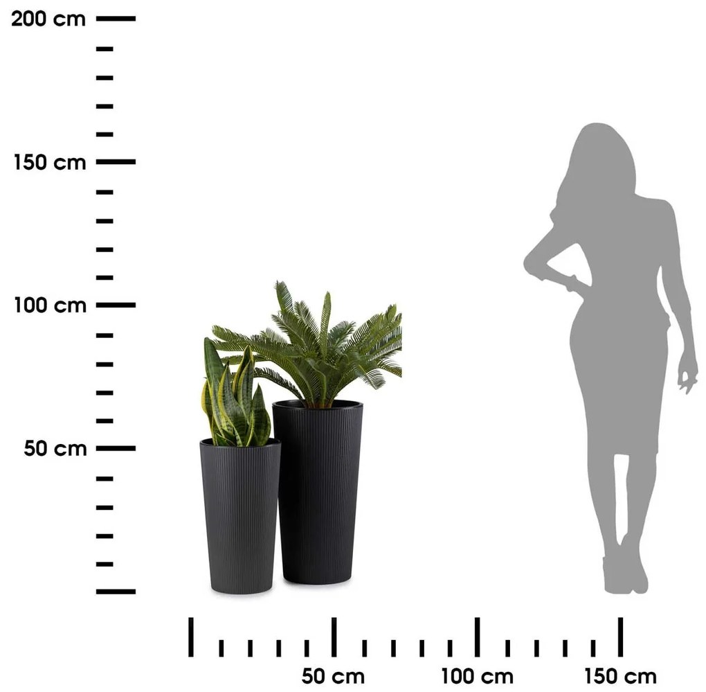 Sada 2 květináčů URBANICA ECO černá