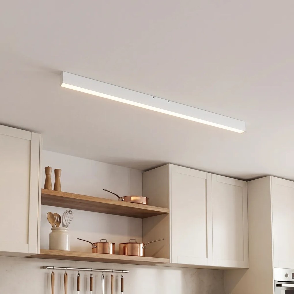 Stropní svítidlo bílé vč. LED, 3-stupňově stmívatelné 2700-4000K s DIP přepínačem - Keane