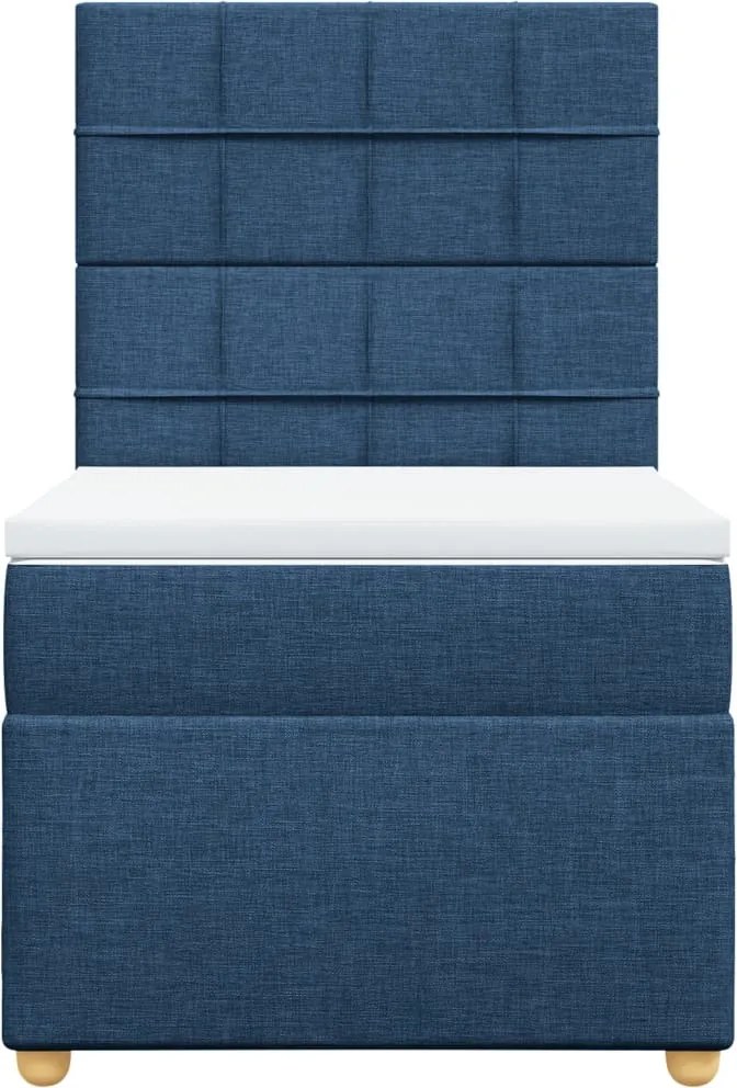 Box spring postel s matrací modrá 100 x 200 cm textil 3291197