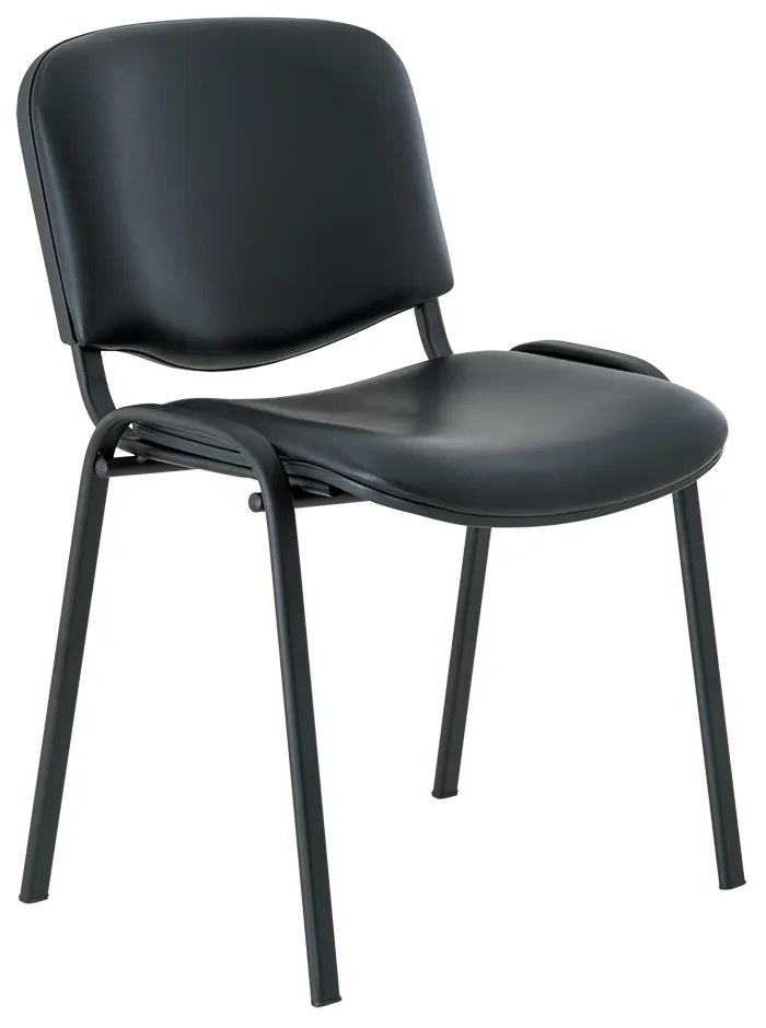 Kožená konferenční židle ISO - černé nohy, černá
