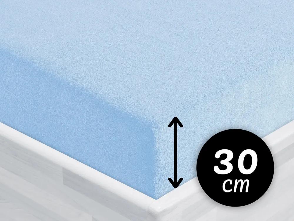 Froté napínací prostěradlo na vysokou matraci FR-014 Nebesky modré 160 x 200 - výška 30 cm