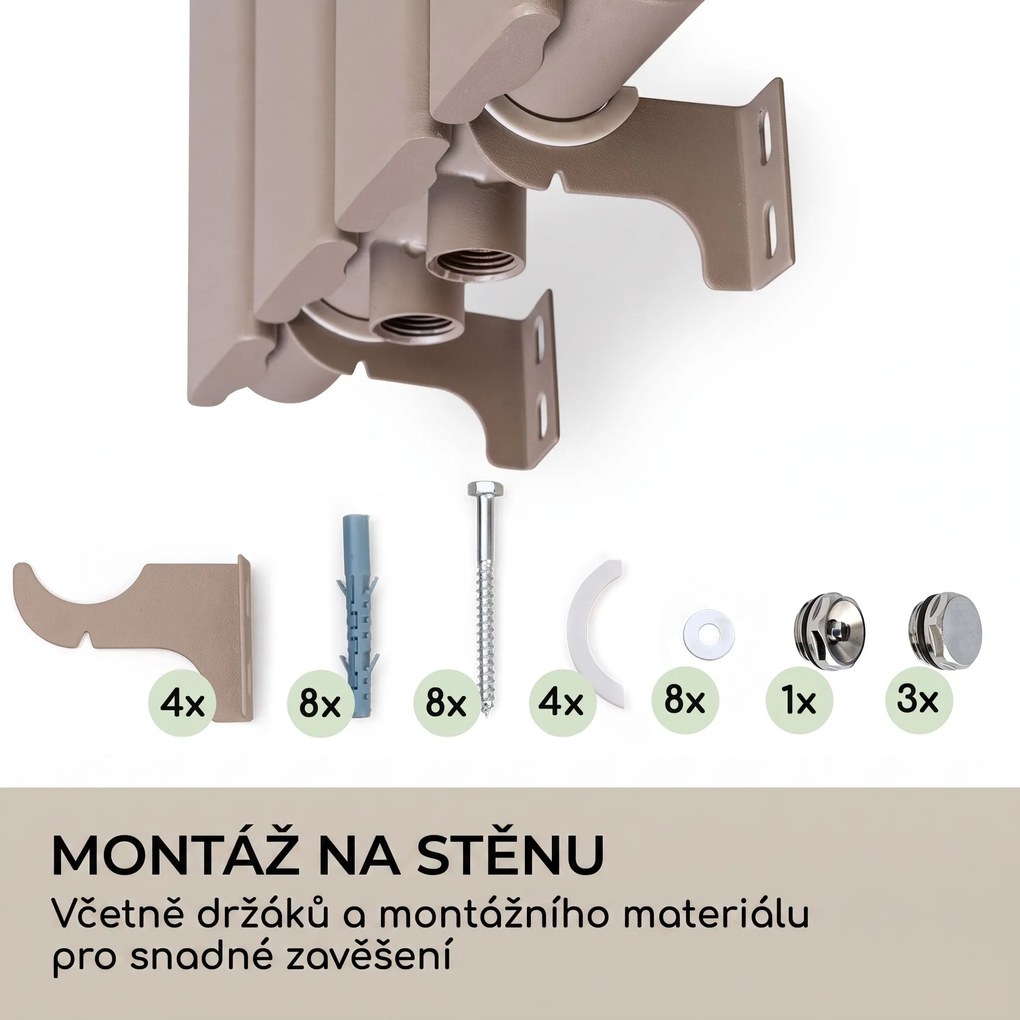 Blumfeldt Ontario 120 x 30 radiátor 1/2" boční připojení, nástěnná instalace, 380 wattů