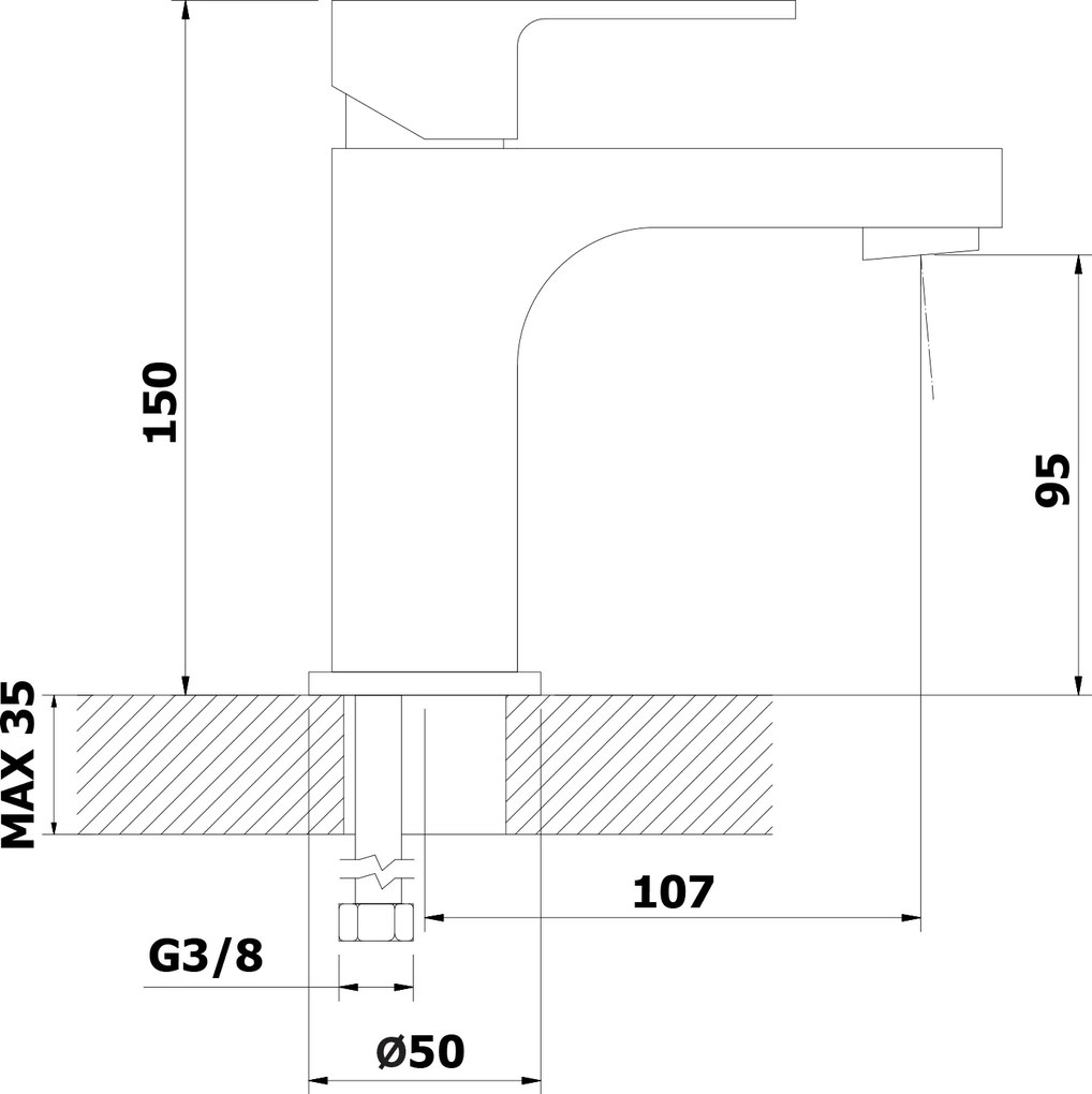 Bruckner Sieger umyvadlová baterie stojánková bez výpusti chrom 914.002.1