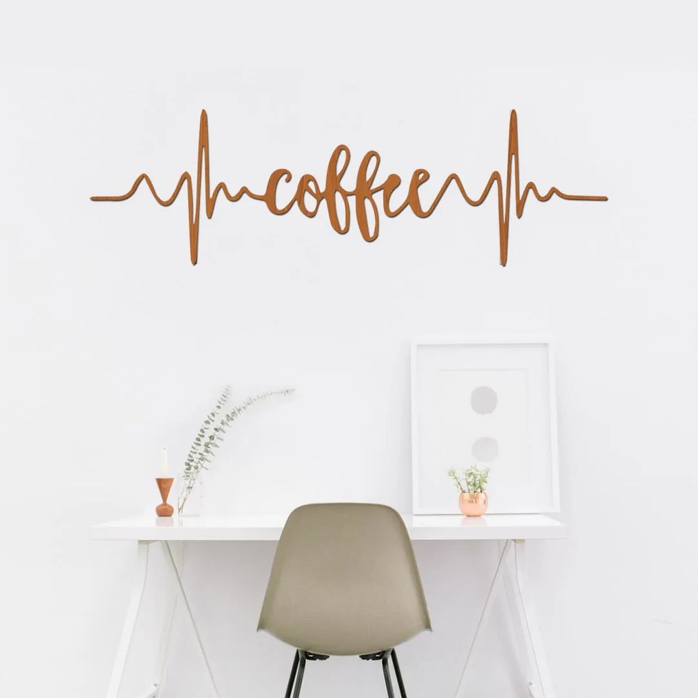 dřevo života Dřevěná dekorace COFFE PULSE Zvolte rozměr (cm): 40x12, Zvolte barvu dekoru: Černá
