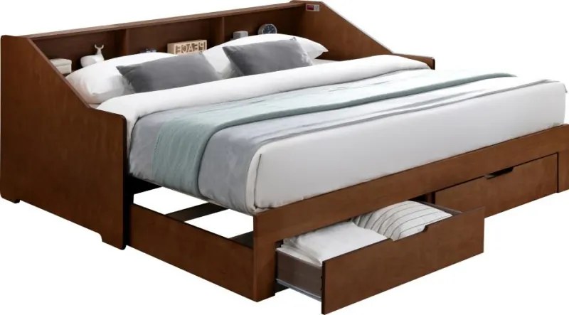 Rozkládací postel, ořech, MONETA Kondela 0000416683