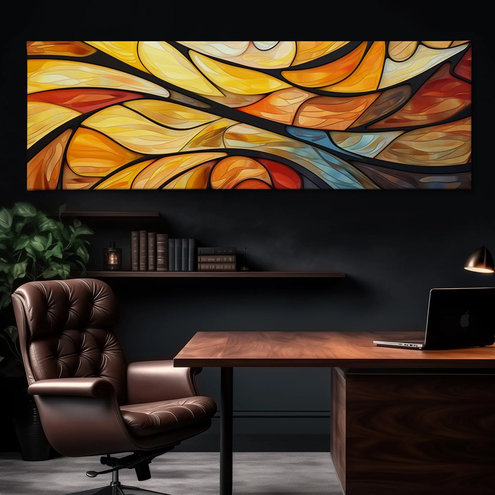 Obraz na plátně - Mozaika podzimního vibrato FeelHappy.cz Velikost obrazu: 120 x 40 cm