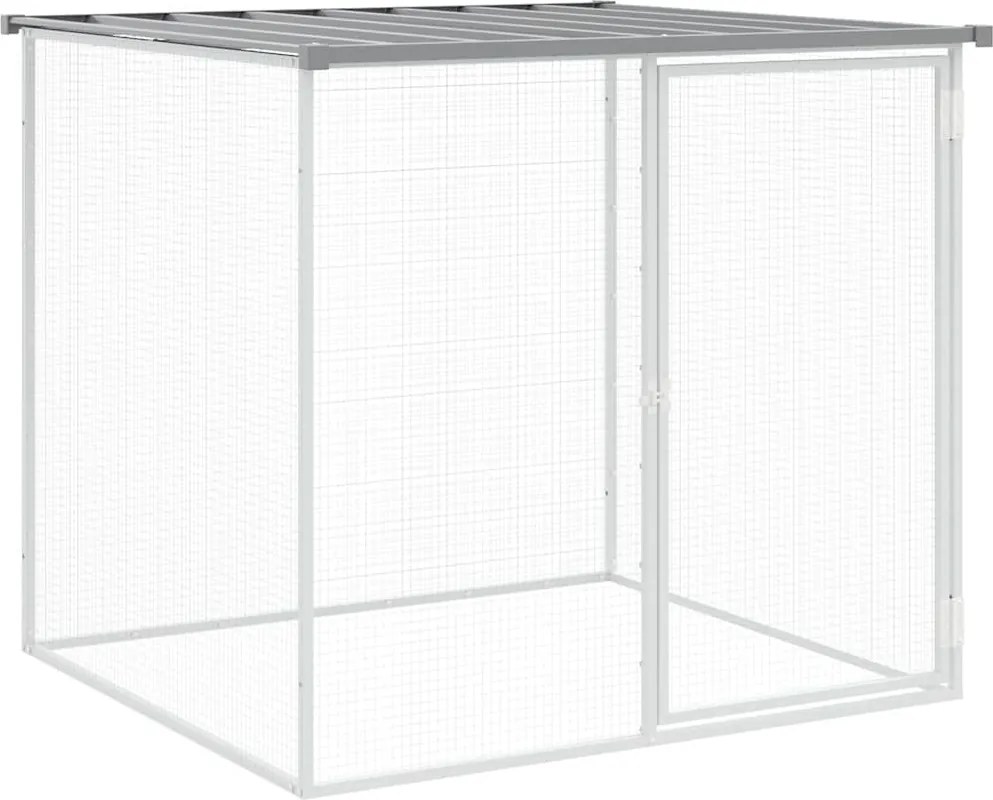 Klec pro kuřata se střechou světle šedá 103 x 98 x 90 cm ocel 172338