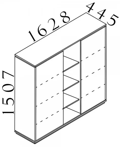 Vysoká skříň Creator 162,8 x 44,5 x 150,7 cm