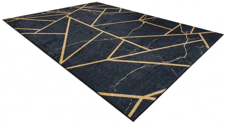 Dywany Łuszczów, Kusový koberec ANDRE Marble 1222, 80x150, černá, chodba / předsíň