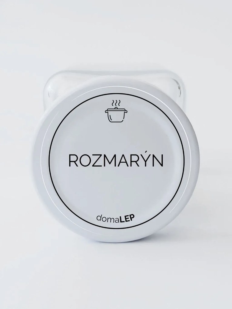 Samolepka na kořenky ROZMARÝN průhledná 5 cm základní písmo
