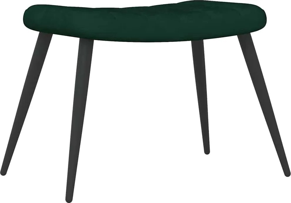 Relaxační křeslo se stoličkou tmavě zelené samet 327690