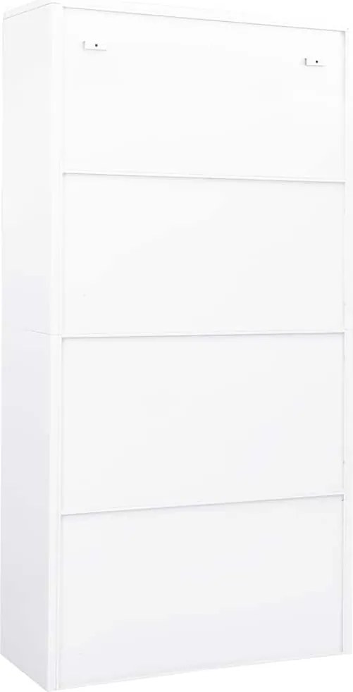 Kancelářská skříň bílá 90 x 40 x 180 cm ocel 335942