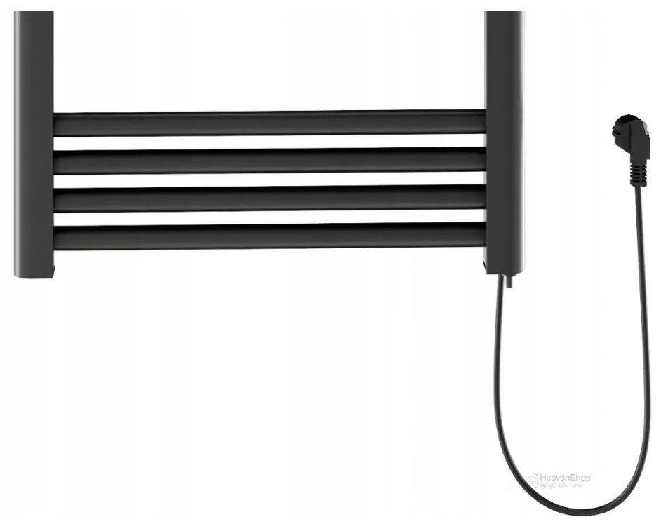 Erga Pago, elektrické topné těleso 960x540 mm s digitálním termostatem, 500W, černá matná, ERG-LAV-GRZE-E-ALU-960540-BK