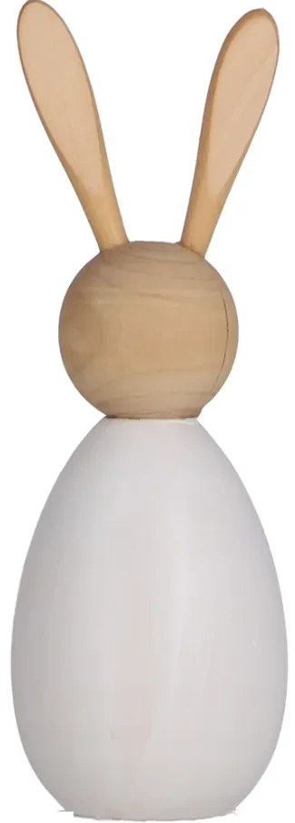 Dřevěný zajíček BUNNY DAISY 12,5 cm bílý