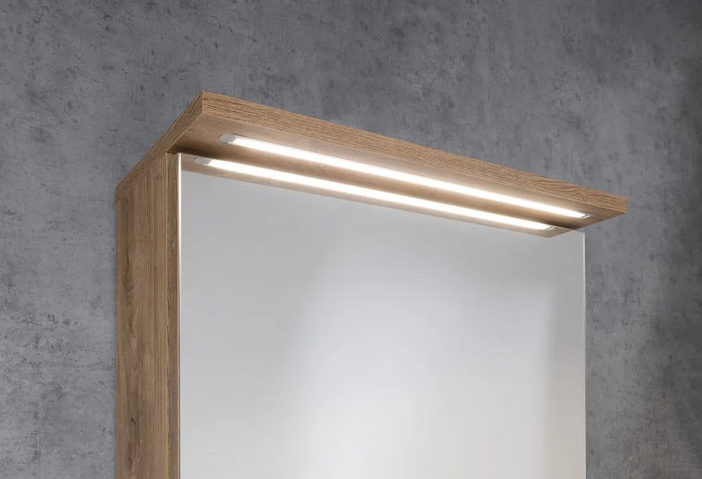 Aqualine Aqualine, KAWA STRIP Galerka s LED osvětlením 50x70x22cm, dub emporio, WGL35S