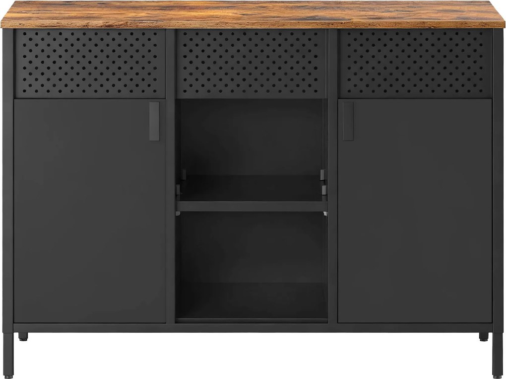 XXXLutz KOMODA, hnědá, černá, 110/76/40 cm Boxxx - Šuplíkové komody - 002543079401