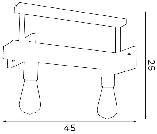 Lustr na tyči HARD 2xE27/60W/230V