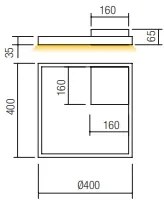 Redo Stropní nástěnné čtvercové led svítidlo Febe Barva: Matt Gold 3000K, Ø - Průměr: Dva čtverce 40cm