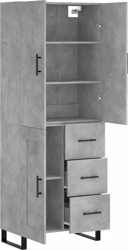 Skříň highboard betonově šedá 69,5x34x180 cm kompozitní dřevo 3196039