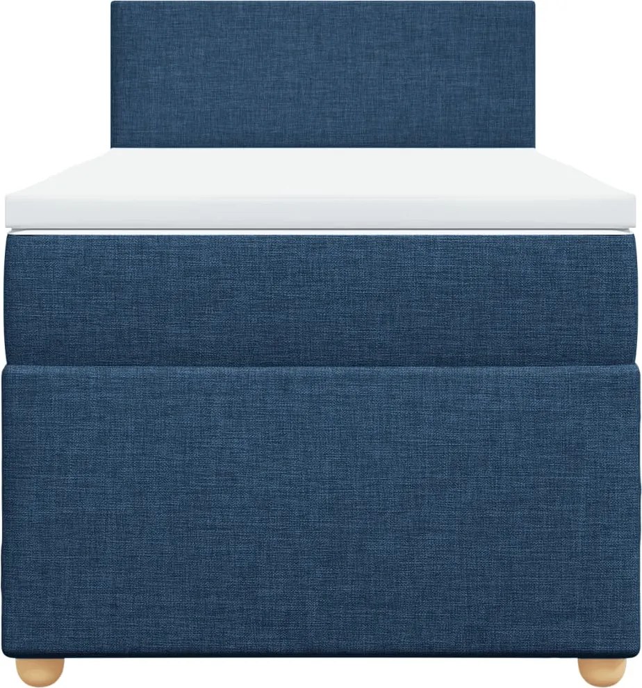 Box spring postel s matrací modrá 100 x 200 cm textil 3286590