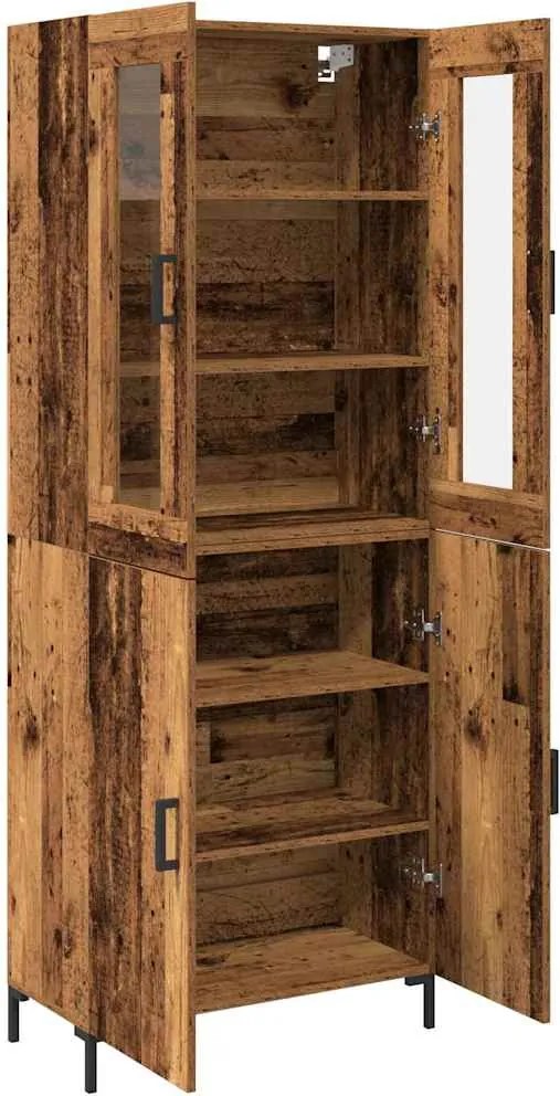 Vysoký bufet 2 ks Staré dřevo 69,5 x 34 x 180 cm 3334349