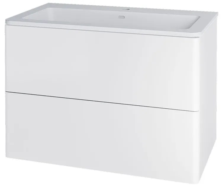 Mereo Mereo, Siena, koupelnová skříňka s umyvadlem z litého mramoru 81 cm, bílá, antracit, černá, CN411M