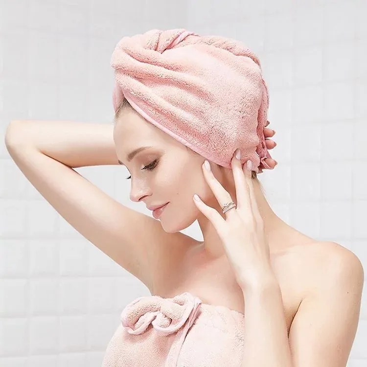 Zaparkorun Rychleschnoucí turban na hlavu pro dospělé - Růžový