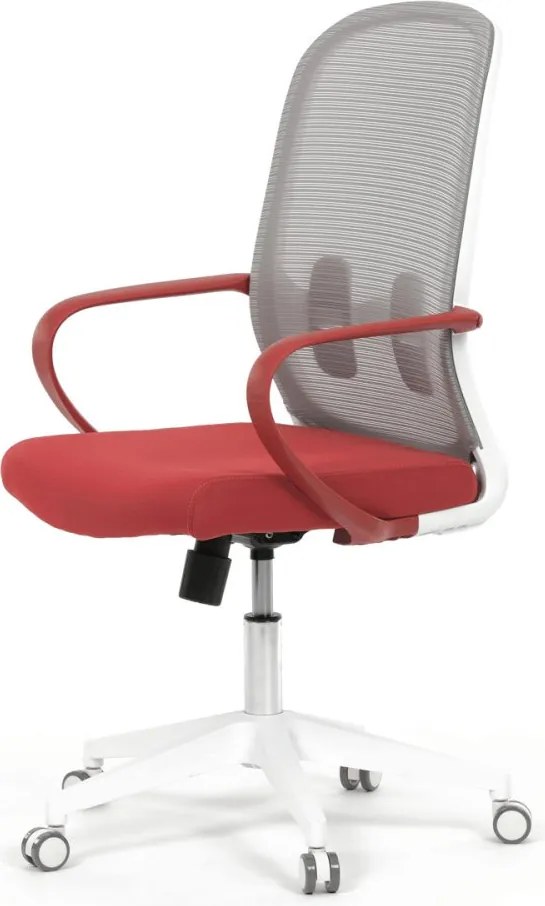 Kancelářská židle KA-S425 RED, houpací mechanismus, červená látka (60 x 62) cm