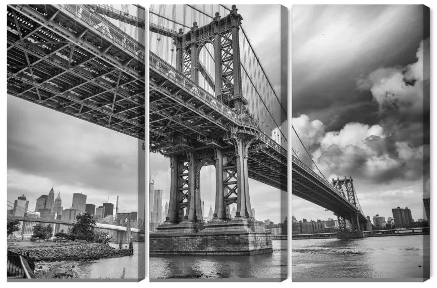 Vícedílný obraz Manhattan Bridge V New Yorku Nedostatek Nedostatek Přírodní plátno 180x120