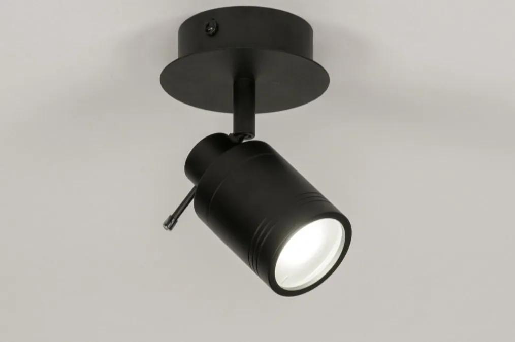 Stropní nebo nástěnné bodové černé koupelnové svítidlo Spot Riva Black