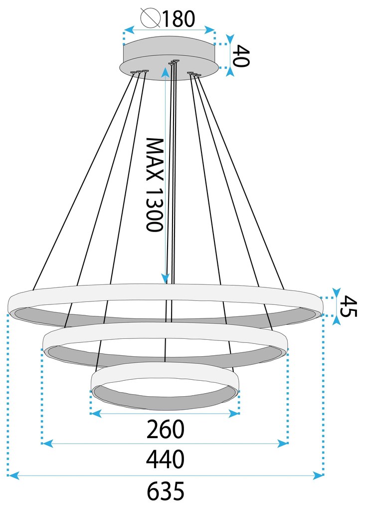 Toolight Toolight, LED stropní osvětlení, 45W, 3000K, LHJ042-CP3, zlatá, OSW-60025