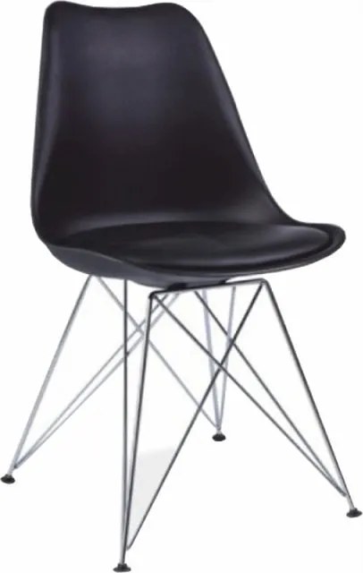 Tempo Kondela Židle, černá + chromové nohy, METAL NEW