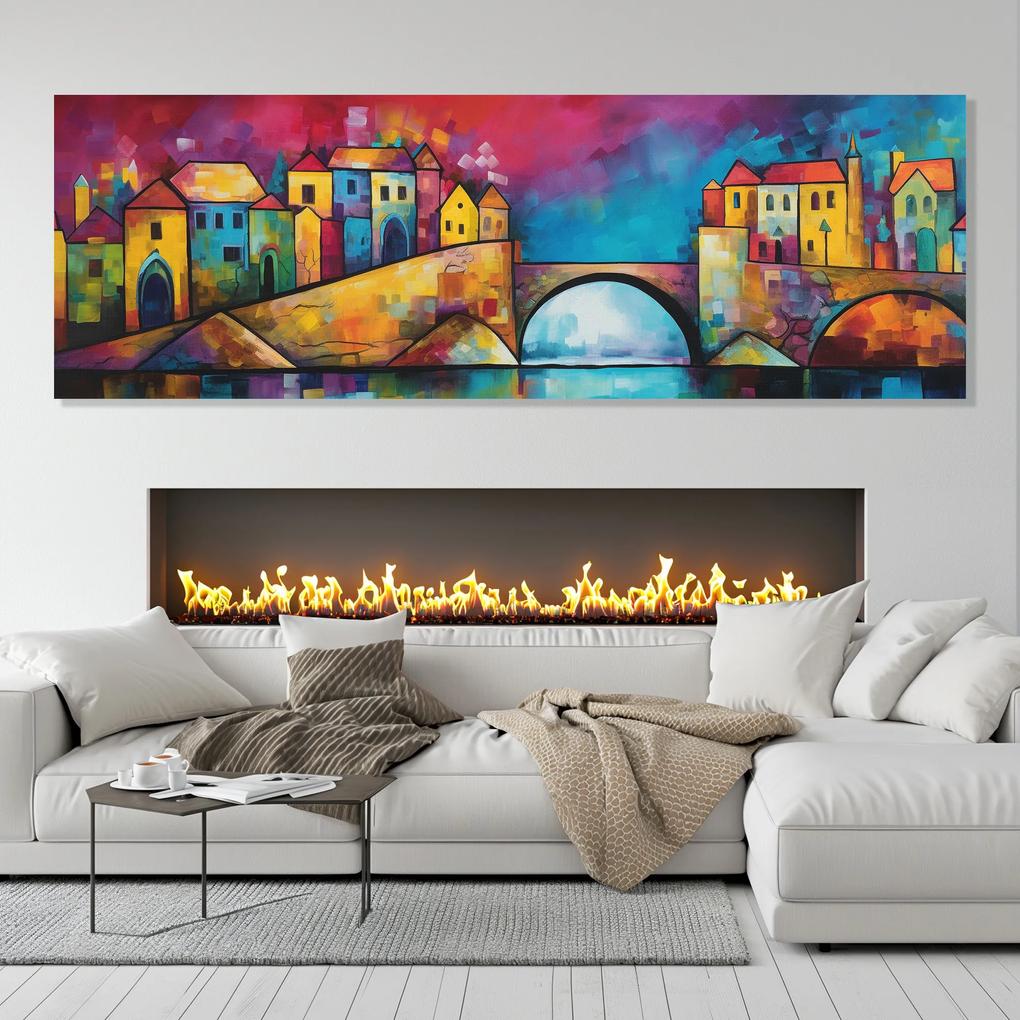 Obraz na plátně - Most dvou světů v Tarentinu FeelHappy.cz Velikost obrazu: 90 x 30 cm