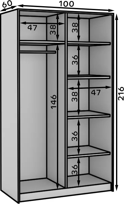ADRK Furniture Posuvná skříň KARIEN 100