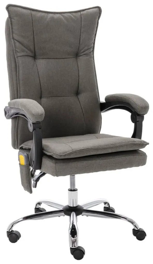 20372 vidaXL Masážní kancelářská židle šedá textil